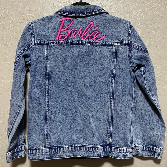 Barbie | Jackets & Coats | Barbie Girls Embroidered Denim Jacket Acid ...